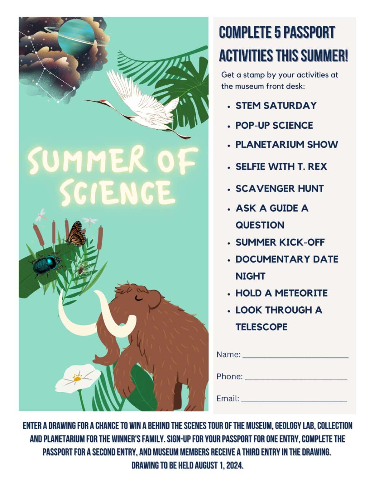 Last Day for Summer of Science Passport | University of Louisiana at ...